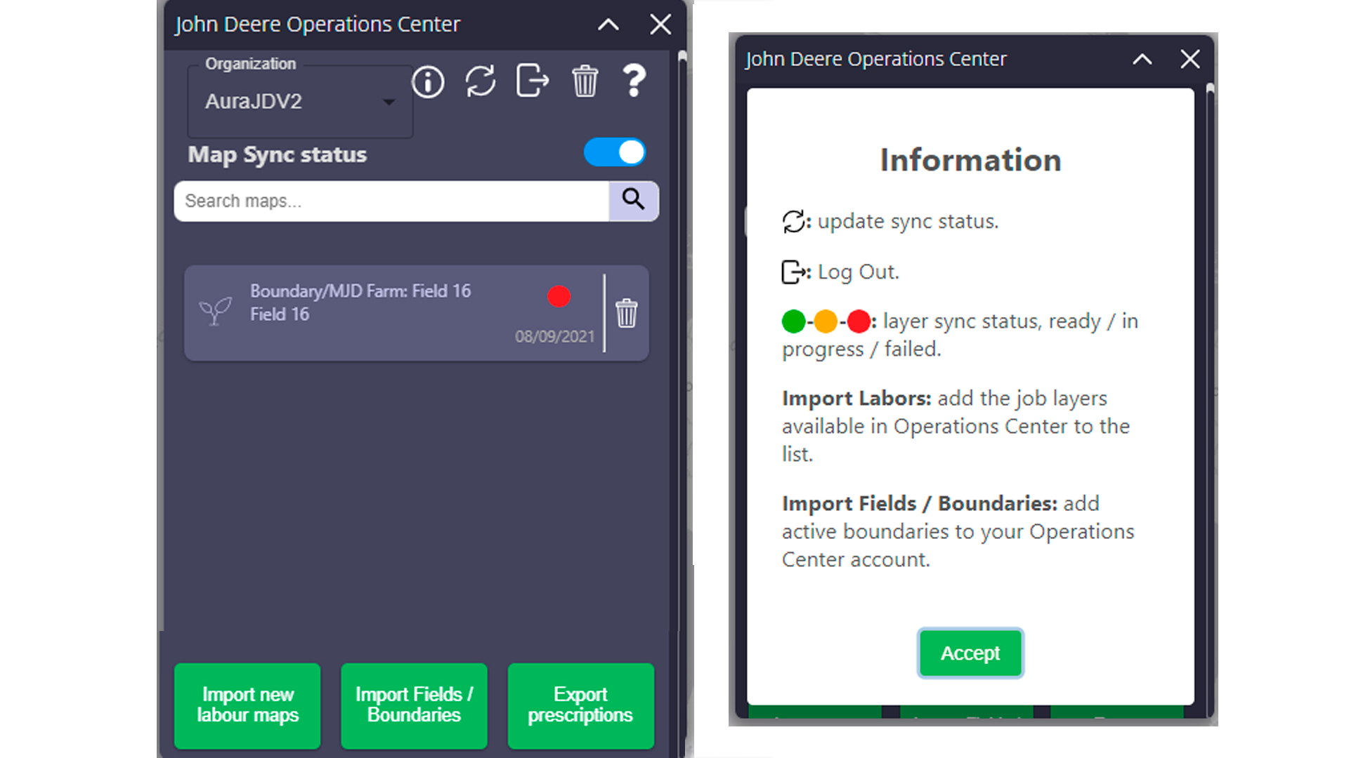 John Deere Operations Center + Auravant - Auravant